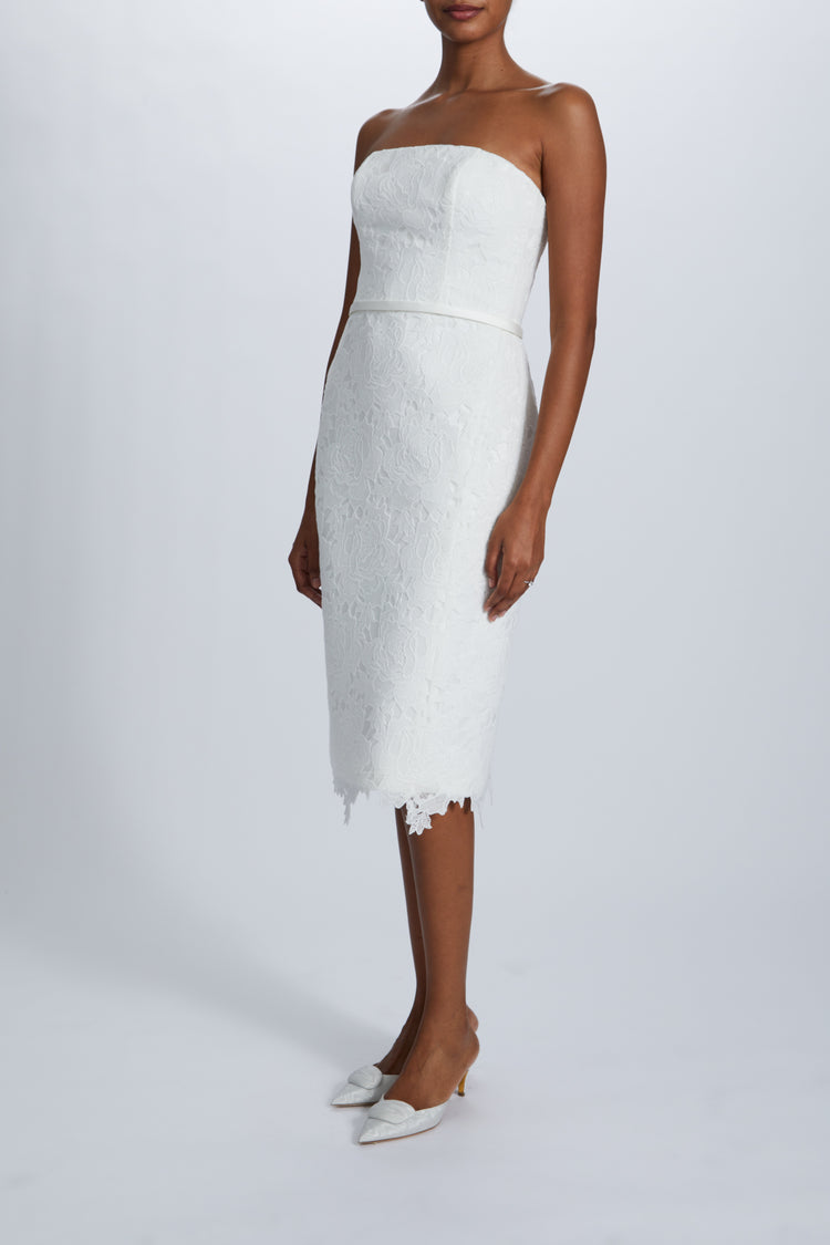 Amsale Little White Dress LW242 & Bella Bridesmaids