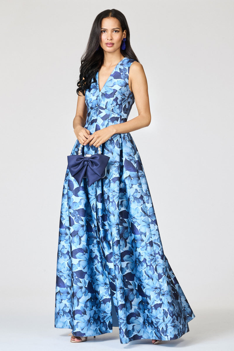 Sachin & Babi Brooke Gown in Frosted Magnolias & Bella Bridesmaids