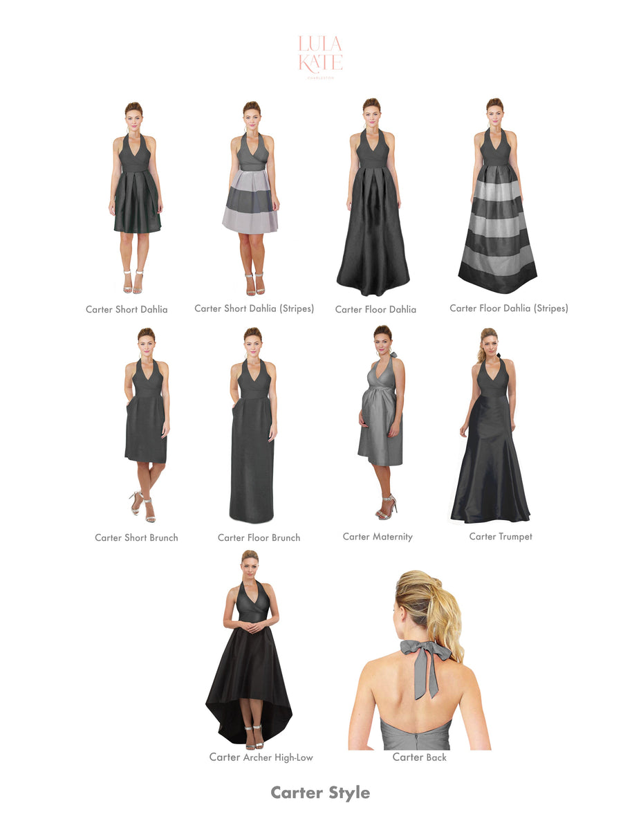 Carter Bodice With Brunch Skirt Short in Classic Faille & Bella Bridesmaids